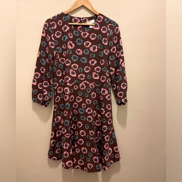 LOFT | Dresses | Loftoutlet Nwot Long Sleeves Fit Flare Floral Dress ...